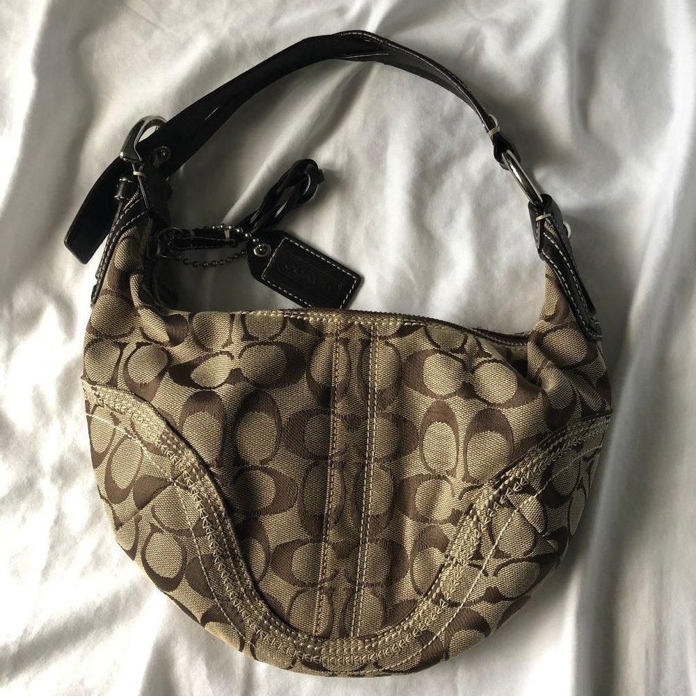Coach Signature Canvas Small Shoulder Bag - Gem